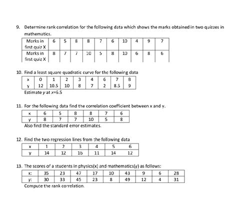 9 Determine Rank Correlation For The StudyX