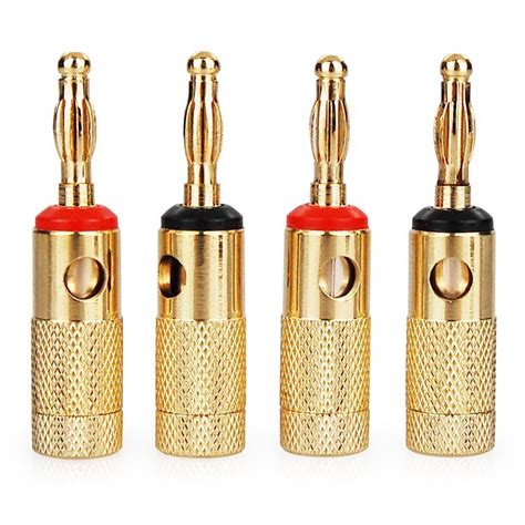 Dynavox Bananenstecker 4 Stück mit Schraubanschluss Audiokabel Stecker