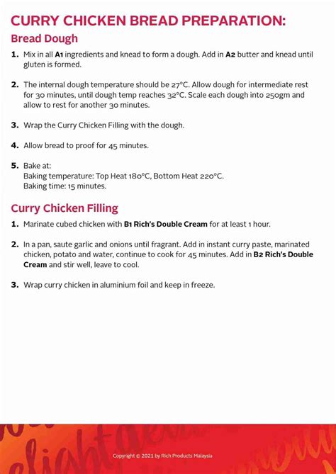 Curry Chicken Bread Rich Products Malaysia