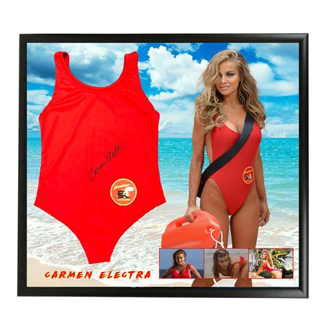 Baywatch Carmen Electra Signed And Framed Swimsuit Jsa Coa