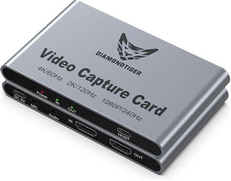 Diamondtiger Hdmi Capture Card For Streaming And Recording 4k 60hz 1080p 240hz Hdr Vrr