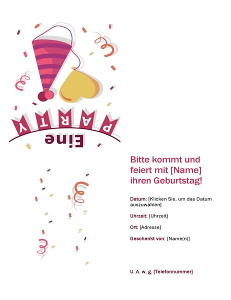 Einladung Zur Geburtstagsfeier