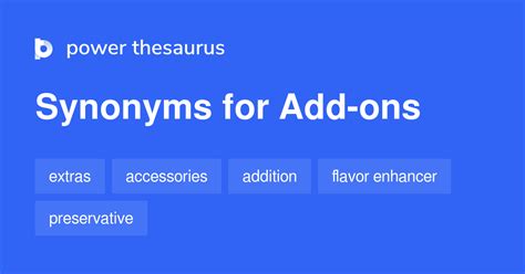 Add Ons Synonyms 249 Words And Phrases For Add Ons