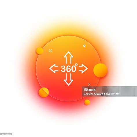 360도 화살표 선 아이콘입니다 시야각 보기 Vr 가상 현실 기술 컴퓨터 전화 장치 메타버스 개념 유리 형태 스타일 비즈니스에