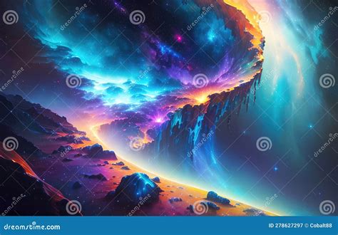 Abstract Background With Nebulas Stars And Galactic Science Fiction