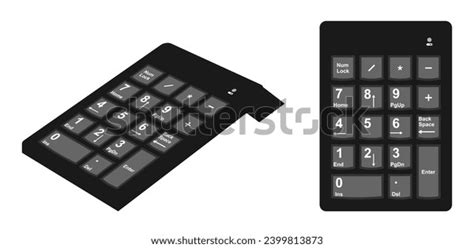 Vector Numeric Keypad Front View Side Stock Vector Royalty Free 2399813873 Shutterstock