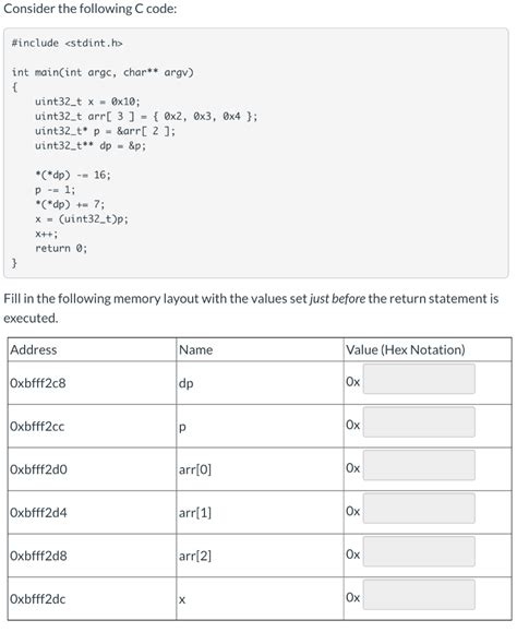 Solved Consider The Following C Code Include Int Mainint