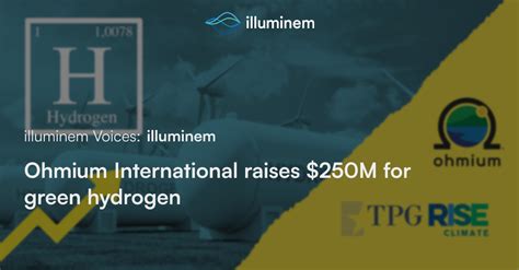 Ohmium International Raises 250m For Green Hydrogen Illuminem
