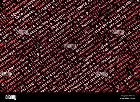 Javascript Code In Text Editor Coding Cyberspace Concept Screen Of