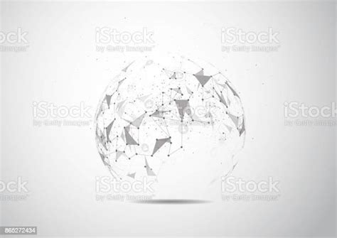 글로벌 네트워크 연결입니다 세계 지도 포인트와 라인 구성의 개념은 글로벌 비즈니스 벡터 일러스트 레이 션 3차원 형태에 대한