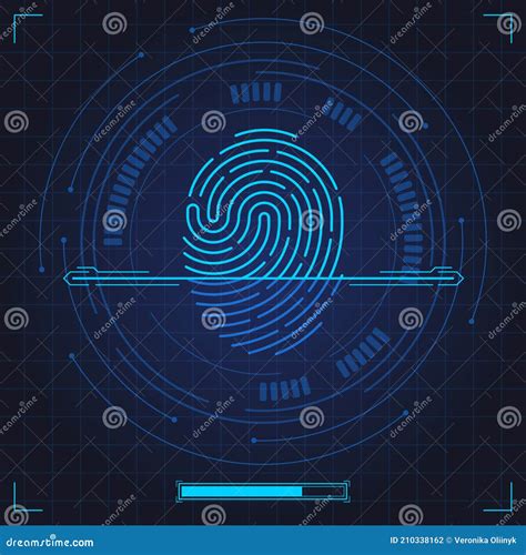 Fingerprint Scan Biometric Fingerprints Identification Security System Thumb Lines
