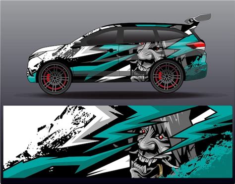 Vetor de design de envoltório de carro projetos de kit de fundo de