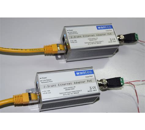 Wantec 2wip C Series 2 Wire Ethernet Adapter With Poe For Coax Or B