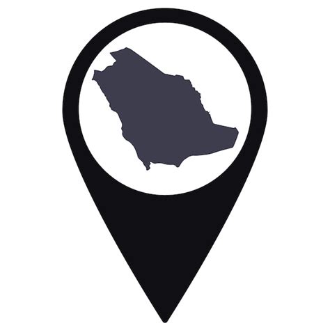 Premium Vector Black Pointer Or Pin Location With Saudi Arabia Map