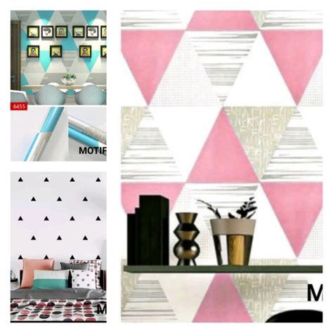 Jual Wallpaper Wallstiker Dinding Kamar MOTIF SEGITIGA KEKINIAN