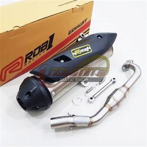 Knalpot Standar Racing Power Boom ROB1 RCB1 End Cup X Carbon NMAX