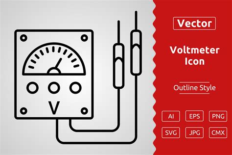 Vector Voltmeter Outline Icon Design Graphic By Muhammad Atiq · Creative Fabrica