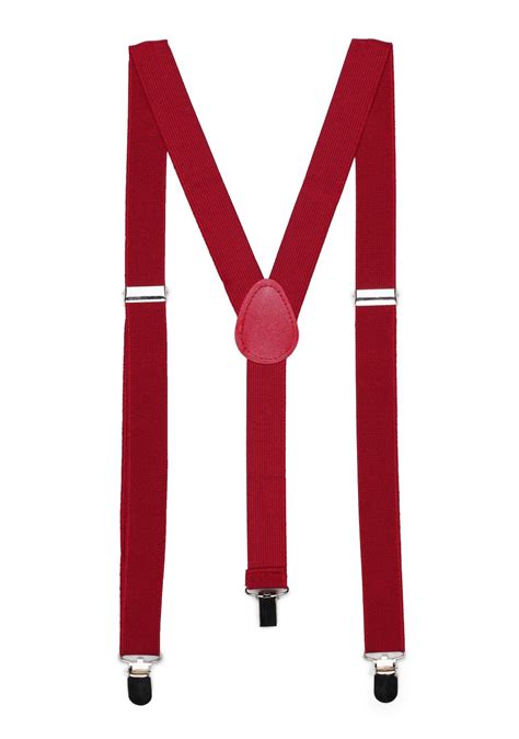 Cherry Red Mens Suspenders Bows N