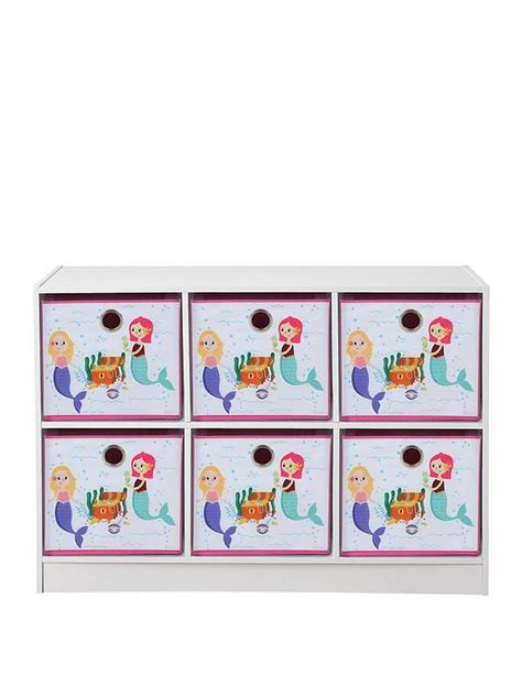 Lloyd Pascal Cubes 6 Storage Unit With Mermaid Drawers Multi Uk