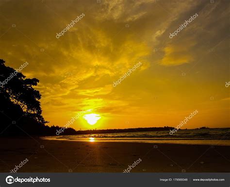 Sunset Beach Khao Lak Thailand Stock Photo By Schwerin