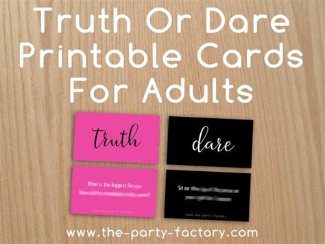Truth Or Dare Printable Cards For Adults Pdf File Digital File Etsy