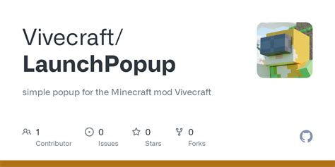 Github Vivecraft Launchpopup Simple Popup For The Minecraft Mod