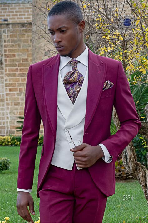 Traje De Novio Borgoña Mario Moyano 2374