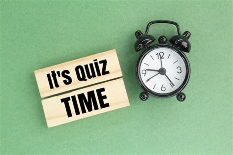 Premium Photo Bell And Stick Clock With The Words Its Quiz Time The Concept Of Answering