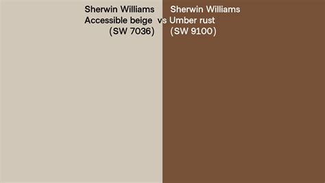Sherwin Williams Accessible Beige Vs Umber Rust Side By Side Comparison