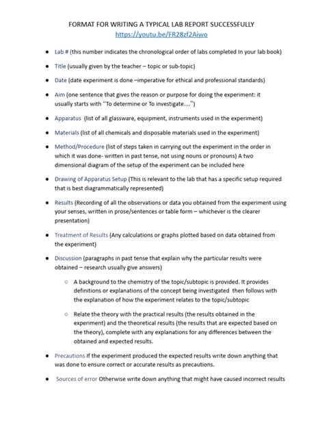 How To Write Up A Chemistry Lab For Csec Pdf Experiment Accuracy