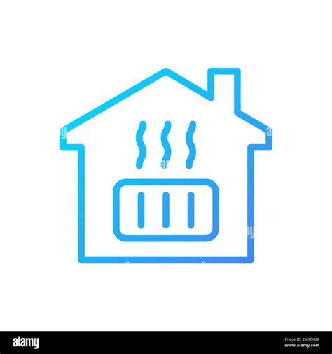 Central Heating Pixel Perfect Gradient Linear Vector Icon Stock Vector