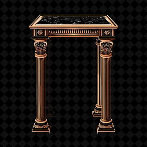 Premium Psd Royal Side Table 8 Bit Pixel With Carved Legs And Marble