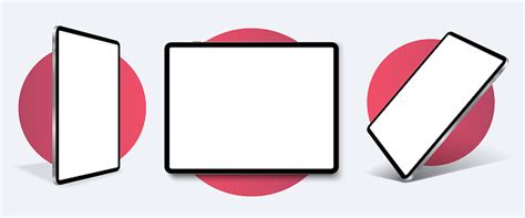 태블릿 프레임 덜 빈 화면 회전 위치 다른 각도에서 태블릿 일반 장치 집합을 모형으로 만듭니다 인포그래픽 또는 프레젠테이션 3d