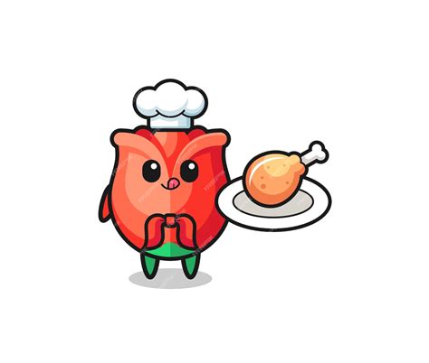 Premium Vector Rose Fried Chicken Chef Cartoon Character