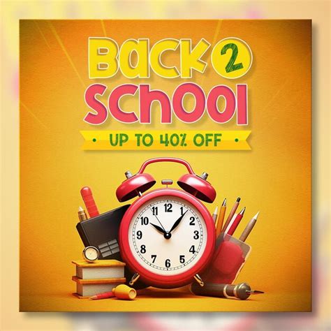 학교 소셜 미디어 게시물에 다시 오신 것을 환영합니다 프리미엄 Psd 파일