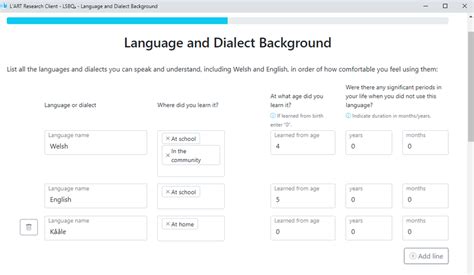example of free text entry for additional languages download