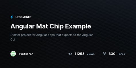 Angular Mat Chip Example Stackblitz