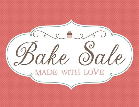 Free Printable Bake Sale Sign And Labels Fontaholic Freebies In