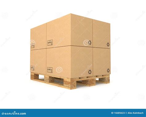 Palette Avec Des Boîtes En Carton Illustration Stock Illustration du