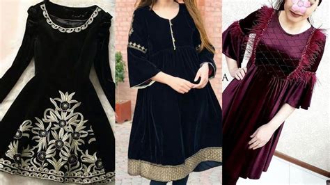 Latest Velvet Frock Design 2022 2023velvet Short Frock Designvelvet
