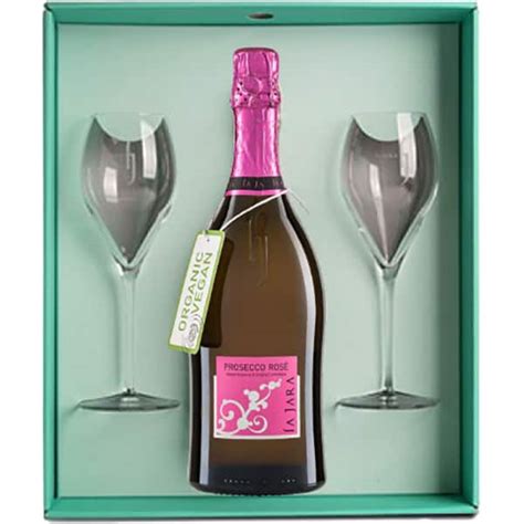 Set Vin Spumant Prosecco Rose La Jara 0 75l 2 Pahare