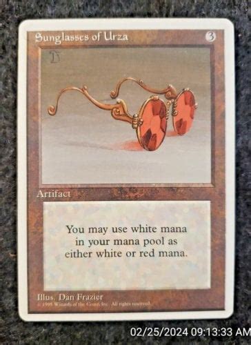 Sunglasses Of Urza 4th Lp Artifact Rare Magic The Gathering Card