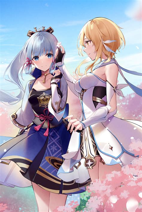 Lumine And Kamisato Ayaka Genshin Impact Drawn By Kisaragi Yuri Danbooru