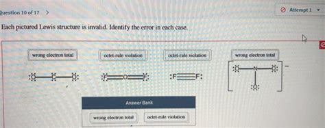 Solved Question 10 Of 17 Attempt 1 Each Pictured Lewis Chegg Com
