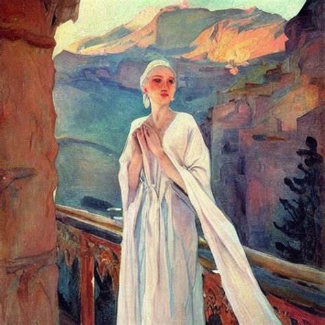 Stabilityaistable Diffusion · An Elven Princess In White Robes White