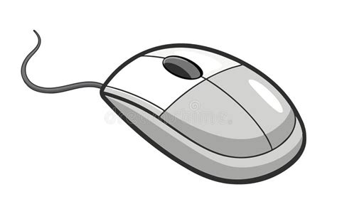 click graymouse for computer on white stock illustration