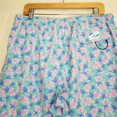 Bermies Mens Swim Trunks Crab Print Light Blue Size Gem