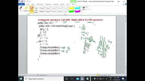 Java Lecture 12 Left Shiftandright Shift Operatorsecl365classes Youtube