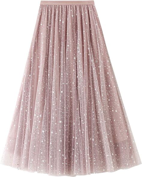 Women Tutu Tulle Skirt Elastic High Waist Layered Skirt Floral Print