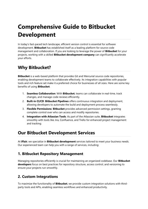 PPT Comprehensive Guide To Bitbucket Development PowerPoint Presentation ID